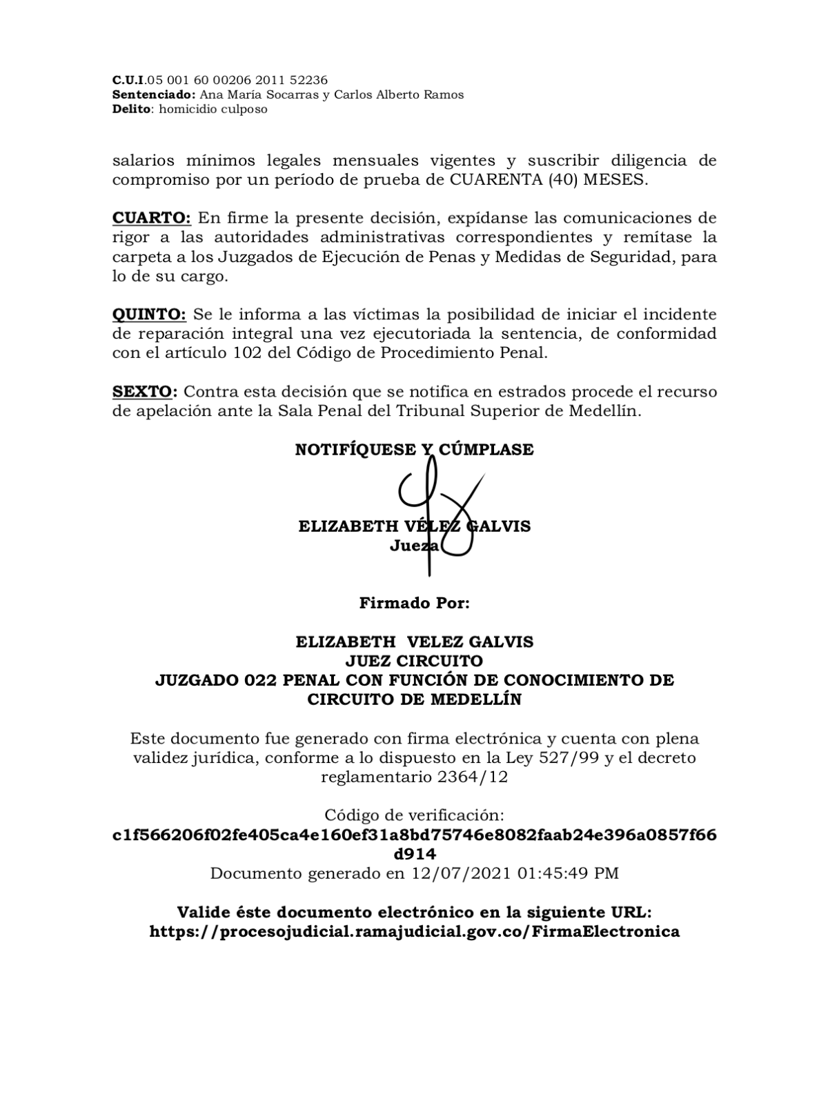 Condenados a prisión por homicidio culposo Carlos Alberto Ramos Corena ...